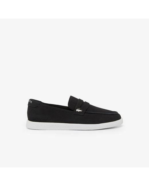 Lacoste Cochet Suede Loafers in Black for Men | Lyst