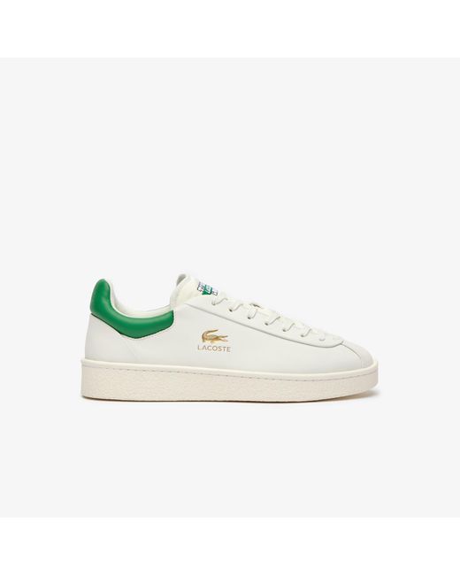 Lacoste Baseshot Premium Leather Sneakers in Green for Men | Lyst