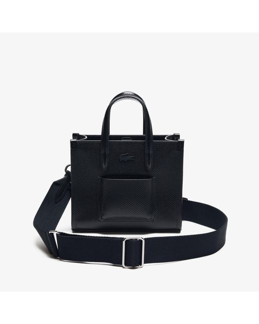 Lacoste Mini Chantaco Leather Tote in Blue | Lyst