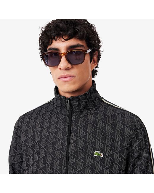 Lacoste Paris Zip-Up Track Jacket in Black for Men | Lyst