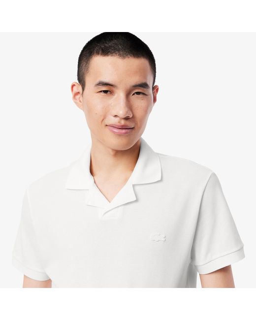 Lacoste Classic Fit Open Neck Paris Polo in White for Men | Lyst
