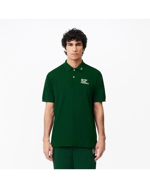 Lacoste Classic Fit L.12.12 Text Polo in Green for Men | Lyst