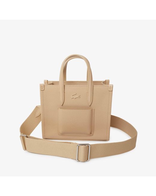 Lacoste Mini Chantaco Leather Tote in Natural | Lyst