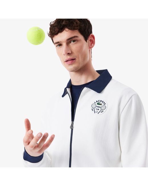 Lacoste Tennis Heritage Ultra Dry Jacket in White for Men | Lyst