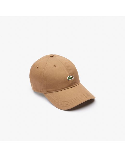 Lacoste Cotton Twill Cap in Natural | Lyst
