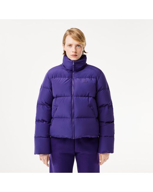 Lacoste Water-Repellent Puffer Jacket in Purple | Lyst