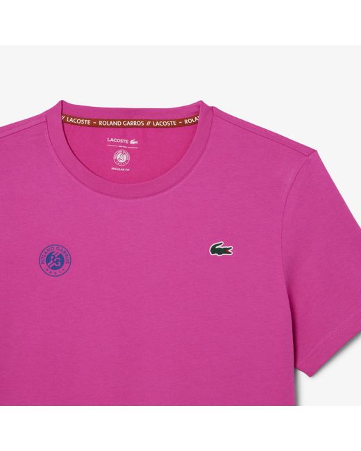 Lacoste Roland-Garros Edition Ultra Dry Tennis T-Shirt in Pink for Men | Lyst