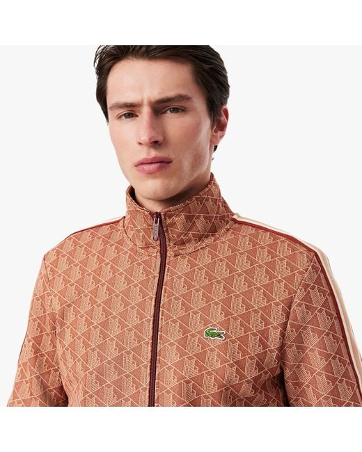 Lacoste Paris Zip-Up Track Jacket in Brown for Men | Lyst