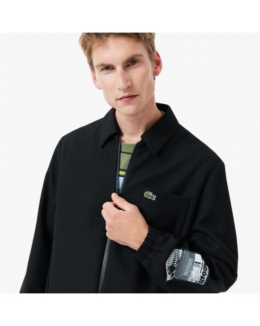 Lacoste Contrast Lined Track Jacket in Black for Men | Lyst