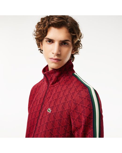 Lacoste Paris Zip-Up Track Jacket in Red for Men | Lyst