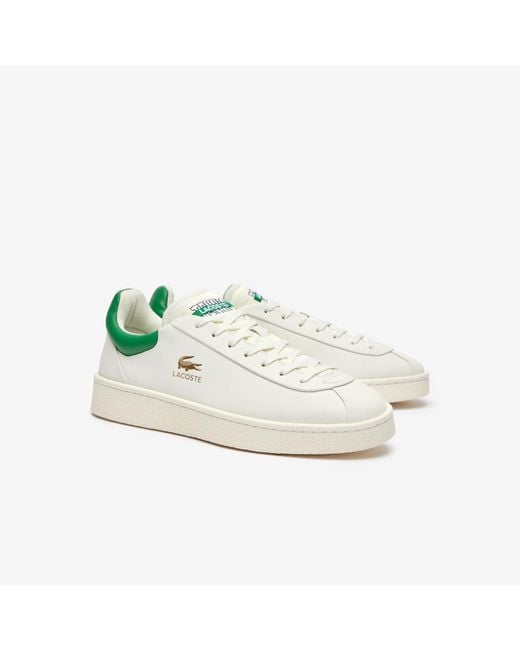 Lacoste Baseshot Premium Leather Sneakers in Green for Men | Lyst