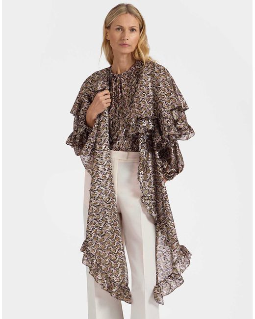 La DoubleJ Ball Drop Mini Cape in Brown | Lyst