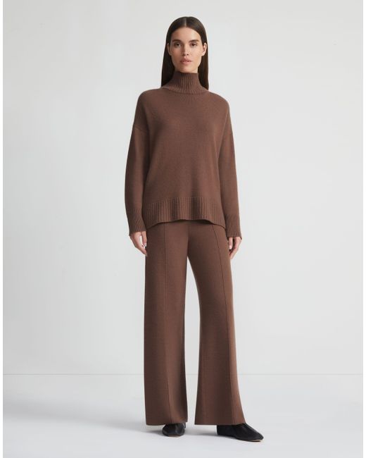 Lafayette 148 New York Cashmere-silk Double Knit Pant in Brown | Lyst