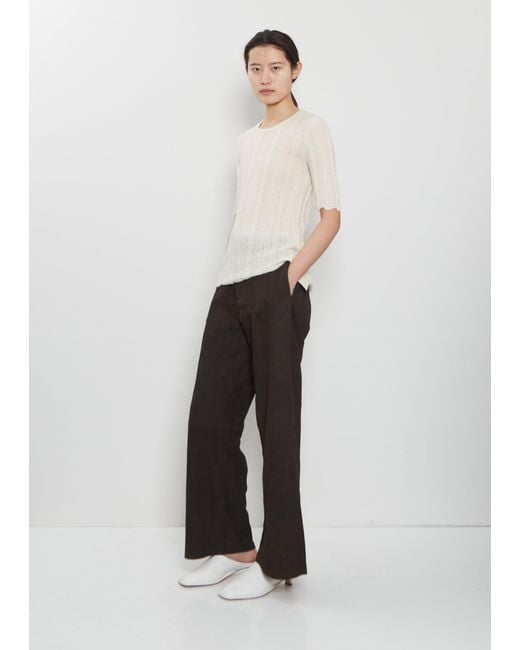 Lauren Manoogian Plisse Alpaca Silk Tee in White | Lyst UK