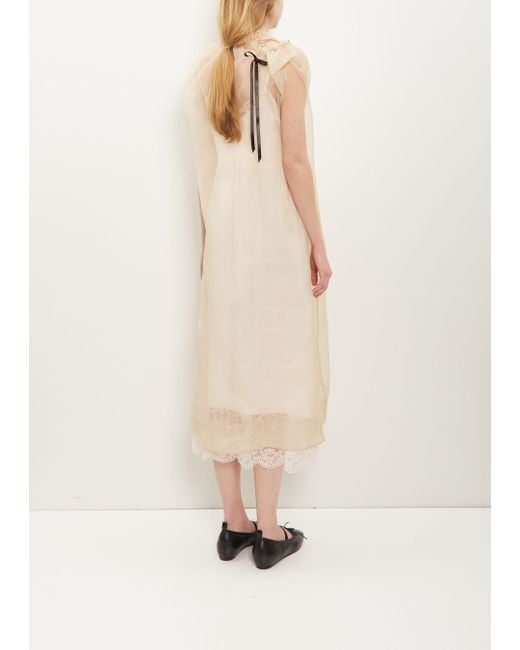Simone Rocha Chiffon Silk Dress With Shoulder Bite in Natural | Lyst