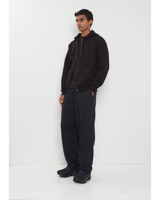 Comoli Men Cotton Fleece Zip Parka in Black | Lyst UK
