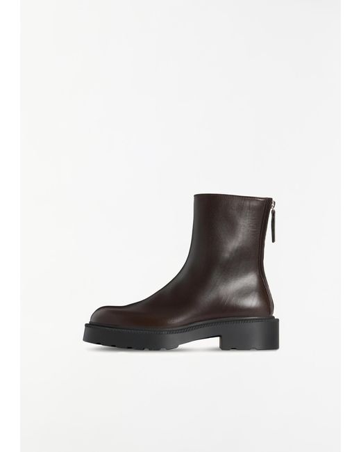 The Row Nobilis Fast Leather Boot in Black | Lyst UK