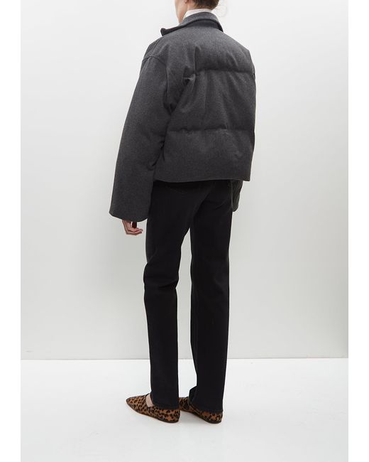 TOTEME Flannel Puffer Jacket in Black | Lyst