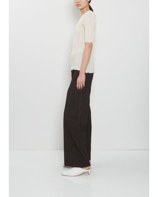 Lauren Manoogian Plisse Alpaca Silk Tee in White | Lyst UK