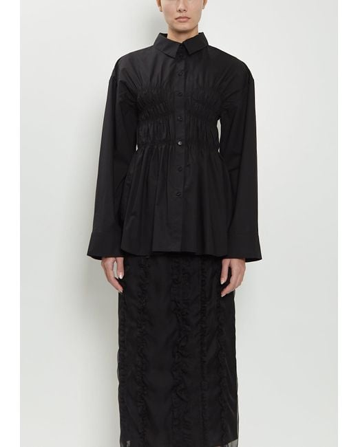 Cecilie Bahnsen Braxton Cotton Shirt in Black | Lyst UK