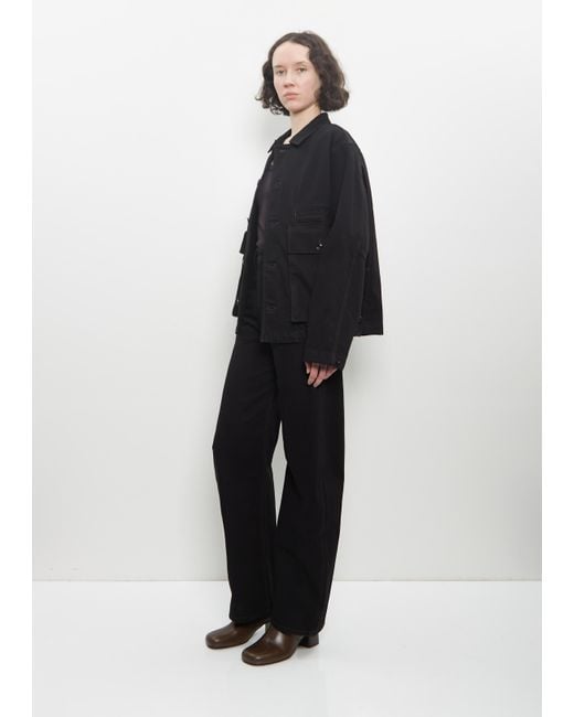 Lemaire Cotton Denim Boxy Jacket in Black | Lyst
