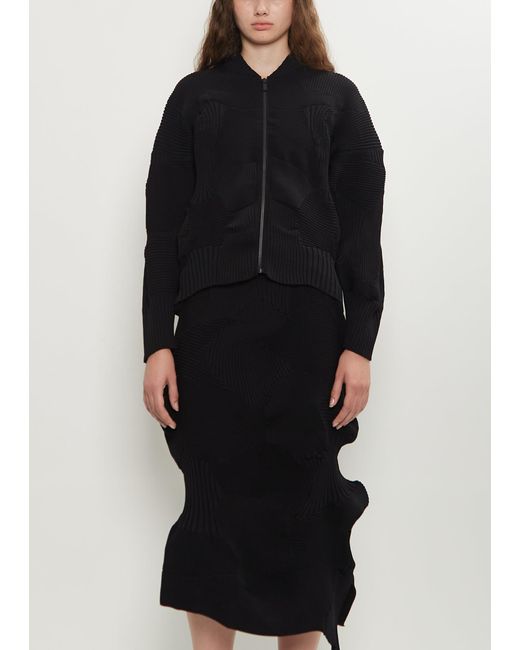 Issey Miyake Kone Kone Poly Knit Jacket in Black | Lyst UK