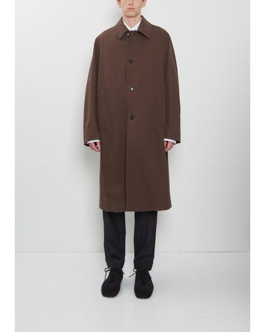 Dries Van Noten Rankle Stretch Cotton Coat in Brown | Lyst UK