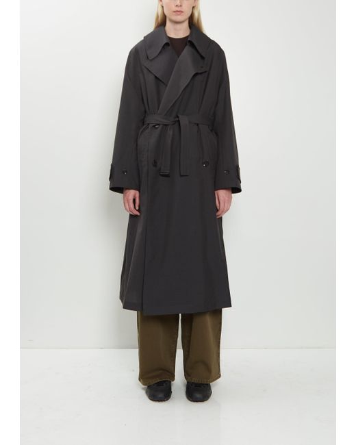 Lemaire Detachable Lining Wool Trench Coat in Black | Lyst UK