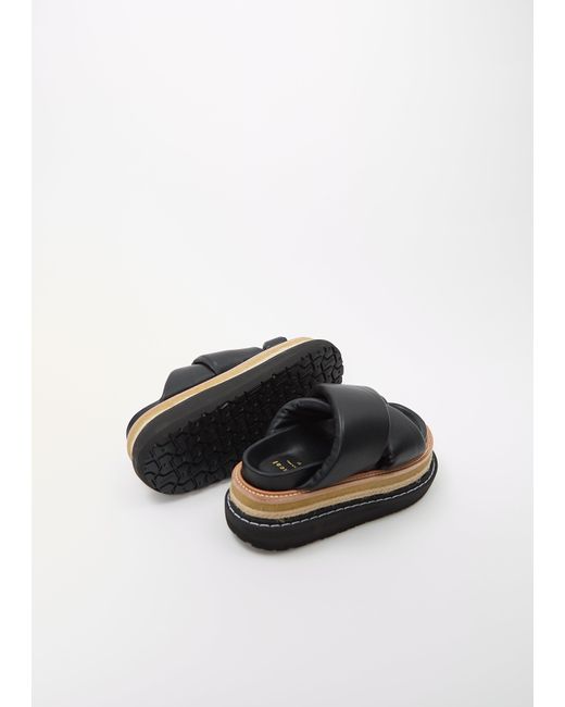 Sacai Leather Multiple Sole Sandals in White | Lyst