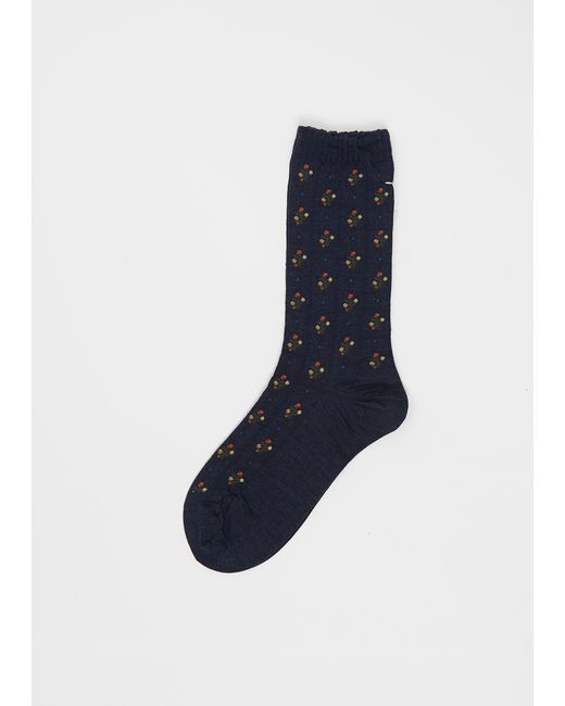 Antipast Flower Stripes Stretch Wool Socks in Blue | Lyst UK