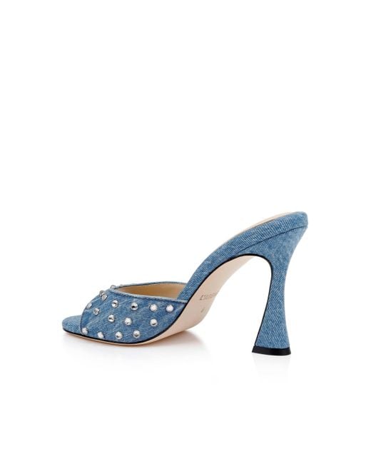 L'Agence Lucienne Embellished Denim Mule in Blue | Lyst UK