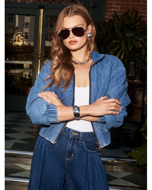 L'Agence Ryah Bomber Jacket in Blue | Lyst UK