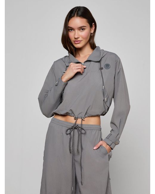 L'Agence Bronwyn Cropped Windbreaker in Grey | Lyst UK