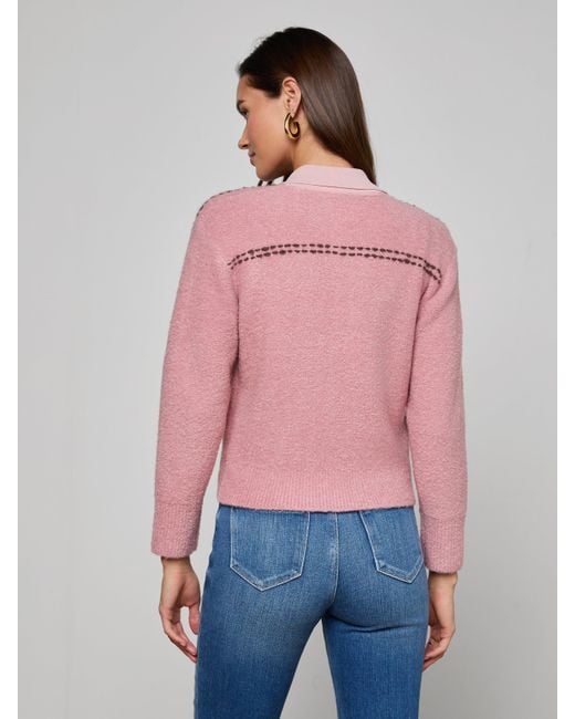 L'Agence Poetry Cardigan in Pink | Lyst