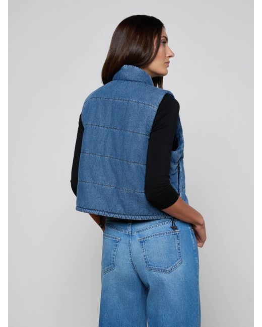 L'Agence Rola Puffer Vest in Blue | Lyst UK