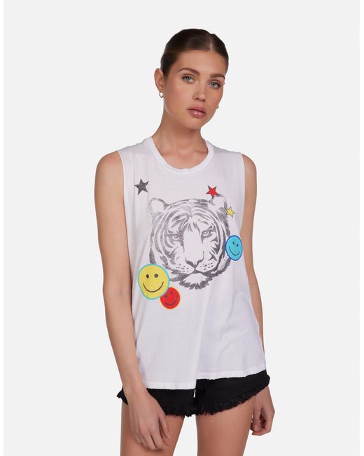 Lauren Moshi Kel Vintage Tiger Elements in White | Lyst