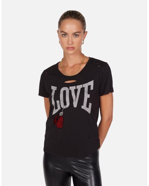 Lauren Moshi Myra Vintage Boxing Love in Black | Lyst