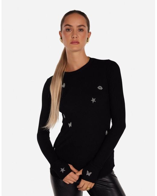 Lauren Moshi Mckinley Pearl Hot Fix Elements in Black | Lyst