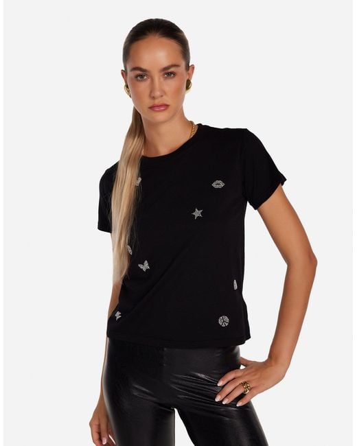 Lauren Moshi Ursula Pearl Hot Fix Elements in Black | Lyst