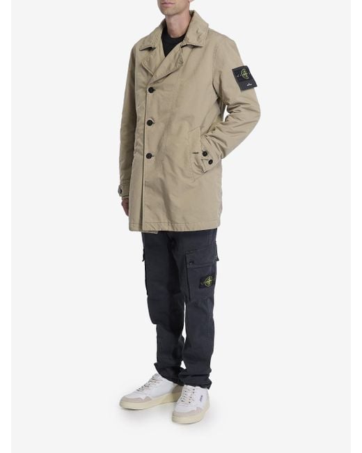 Stone Island David Tc Trench in Natural for Men | Lyst