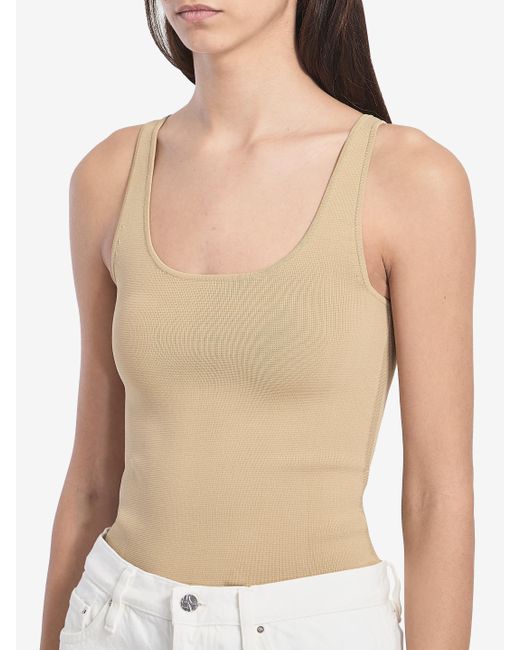 TOTEME Compact Knit Tank Top in White | Lyst