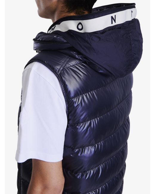 Moncler Down Vest With Dual Hood Design in Blue for Men | Lyst
