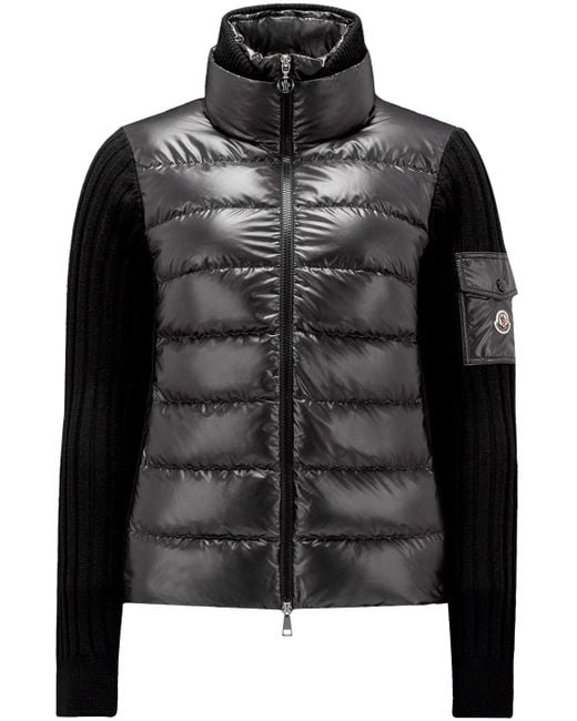 Moncler Tricot Cardigan in Black | Lyst