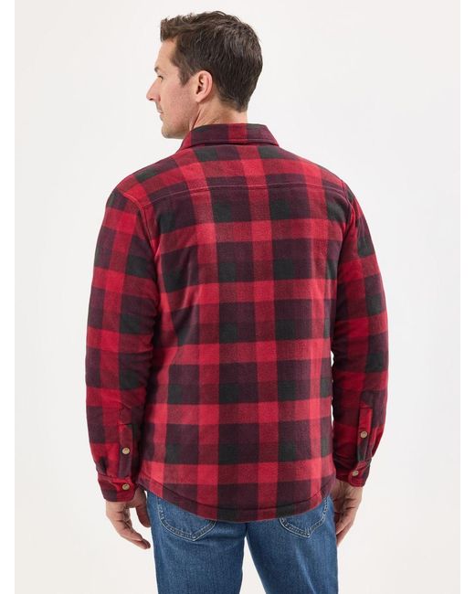 Lee Jeans Mens Polar Fce Quilted Shirt Jacket Red for Men | Lyst