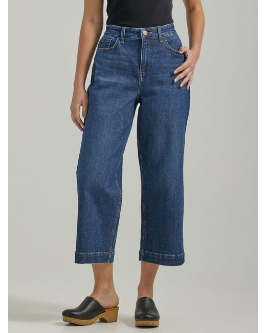 Lee Jeans Womens Legendary Wide Leg Crop In Blue Lyst