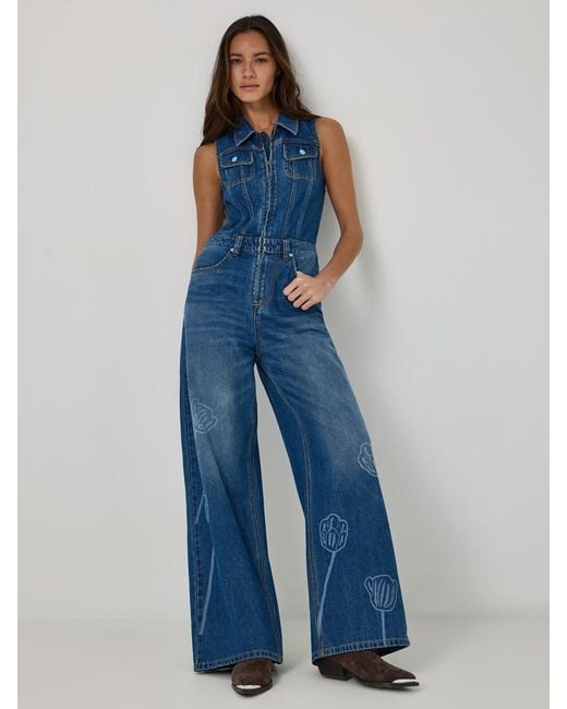 Lee Jeans X Ruohan Wang Wide Leg Denim Coverall in Blue | Lyst