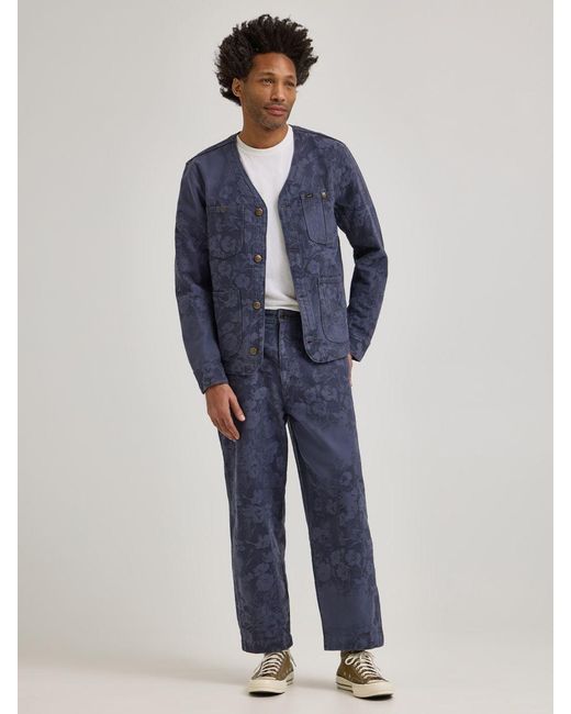 Lee Jeans Mens X Paul Smith Jacquard Collarless Chore Coat in Blue for ...