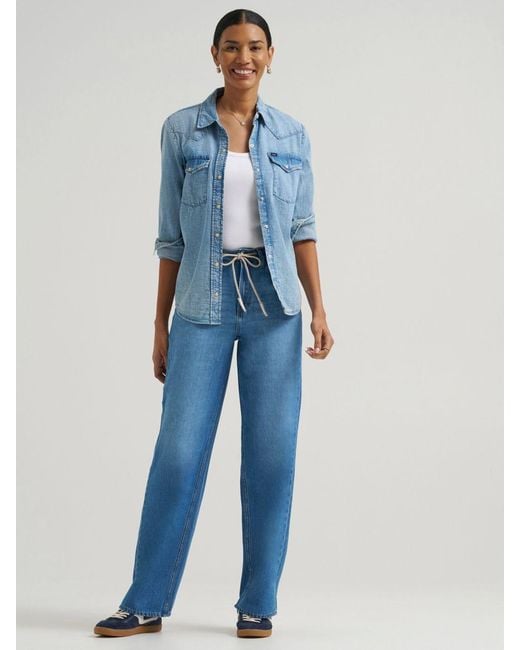 Lee Jeans Legendary Loose Drawstring Trouser Jeans in Blue | Lyst