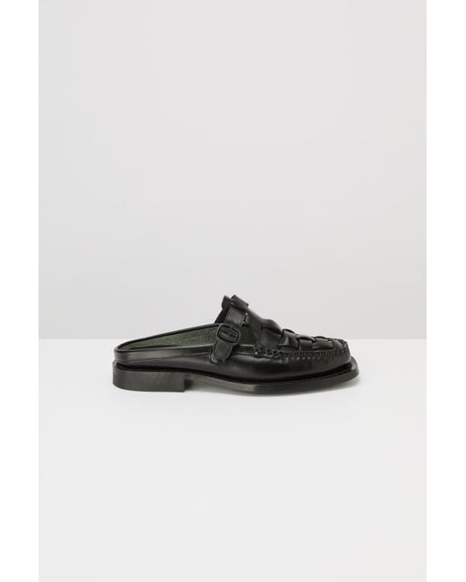 Hebe Studio Hereu Bonell Woven T-Bar Mule in Black | Lyst