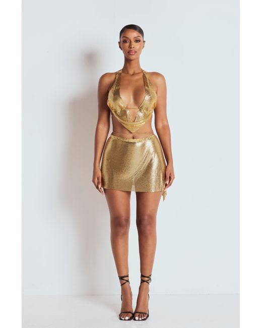 LemonLunar The Reiko Chainmail Top in Metallic | Lyst UK